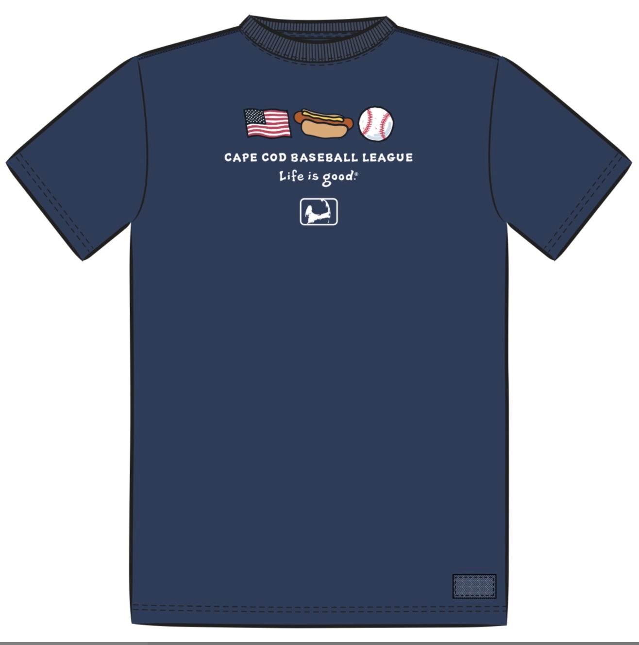 Life is Good Baseball Icons Tee | Cape Cod Baseball League